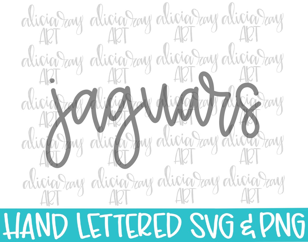 Jaguars Hand Lettered SVG PNG File | Mascot Cut File | Hand Drawn Sport ...