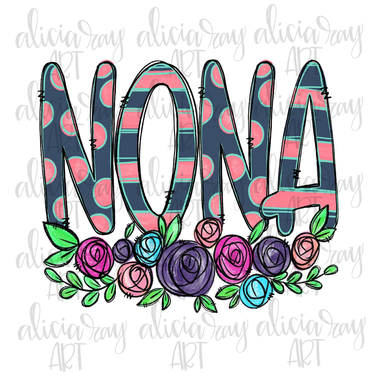 Nona Sublimation Design | Mother's Day | Hand Drawn | Grandmother ...