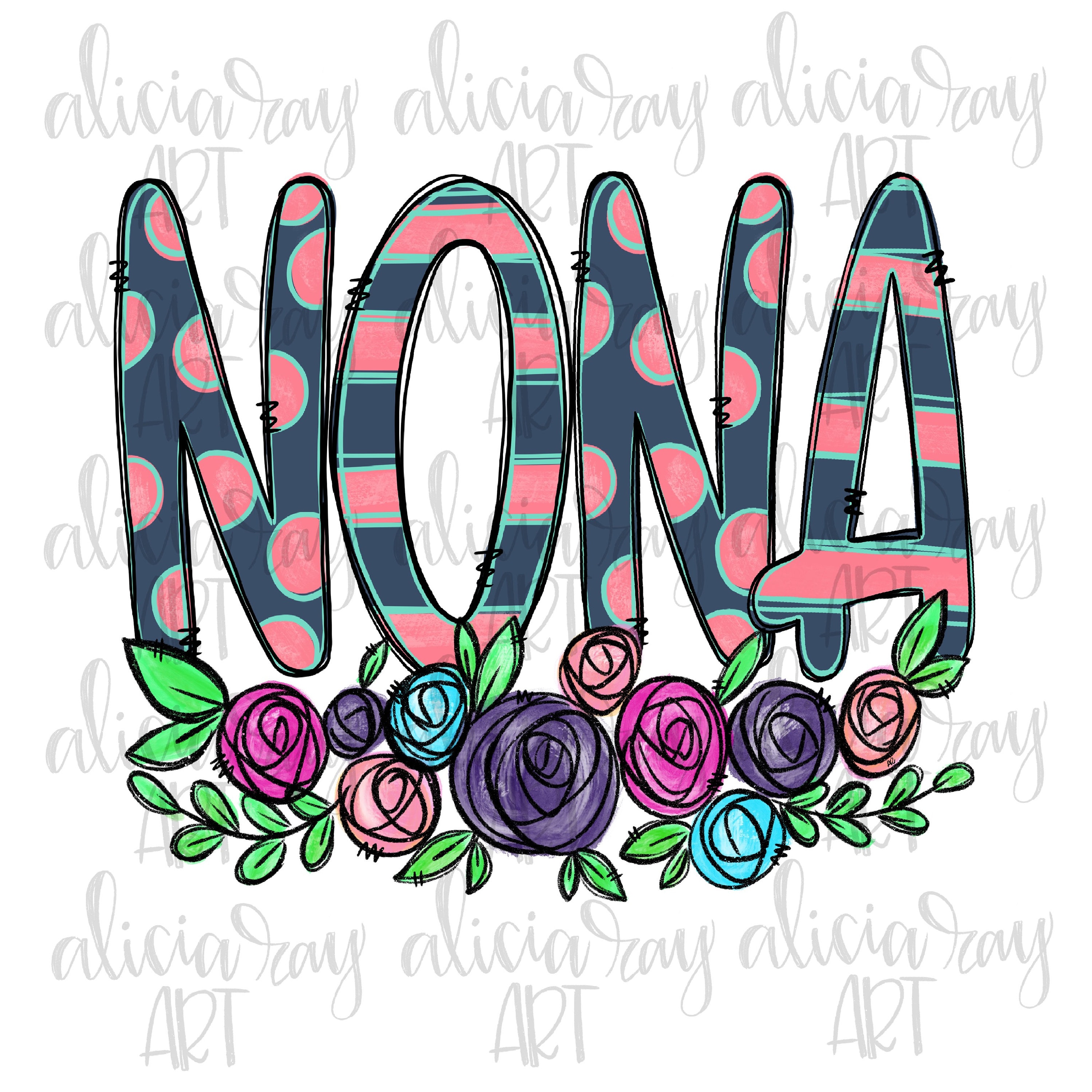 Nona Sublimation Design | Mother's Day | Hand Drawn | Grandmother ...