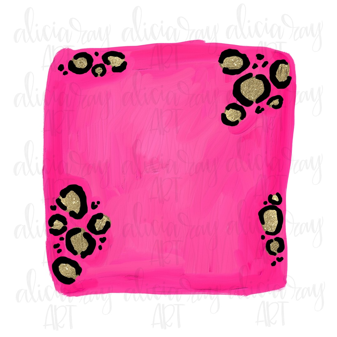 Hot Pink Leopard Background Sublimation Design | Hand Drawn PNG Design ...