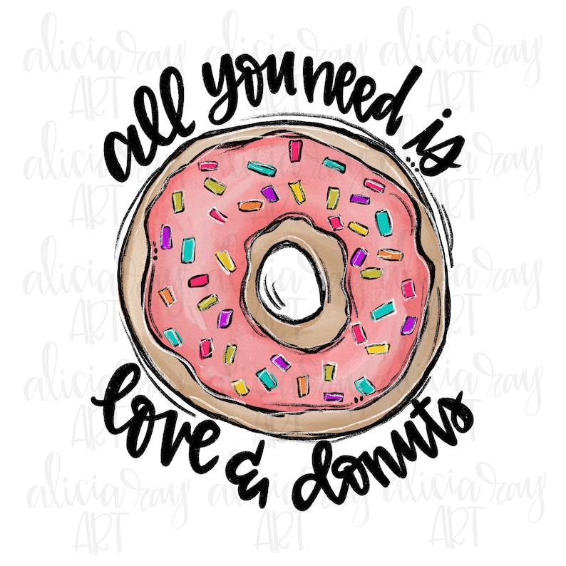 Donut PNG Digital Download Hand Drawn Digital Design - Etsy