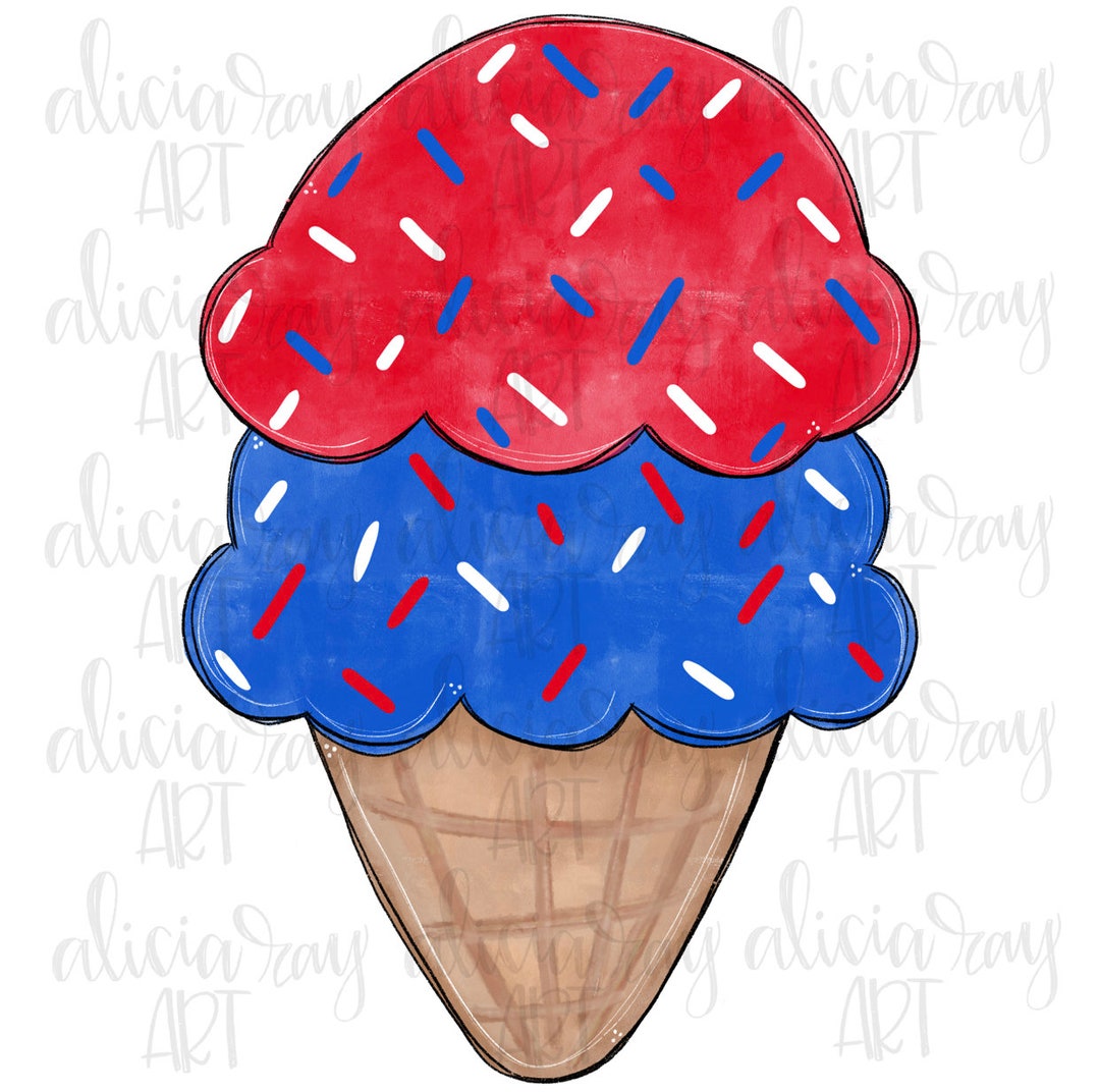 Patriotic Ice Cream PNG Design | Digital Download | Printable Art ...