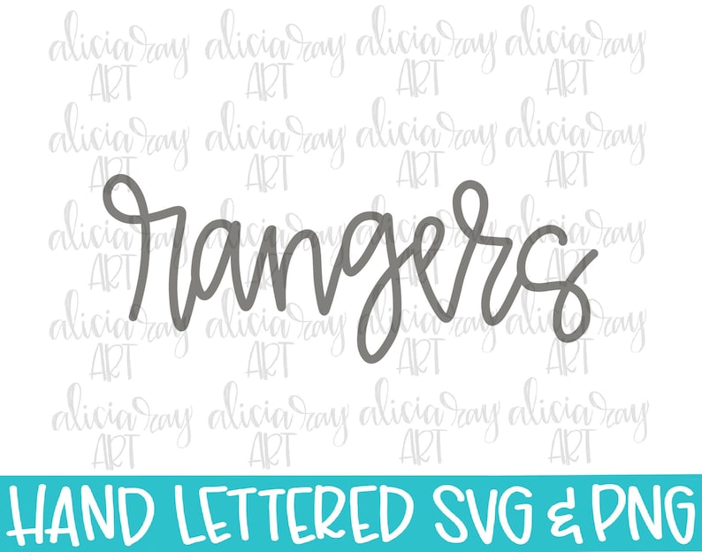 Rangers Hand Lettered SVG PNG File | Mascot School Spirit | Hand Drawn ...