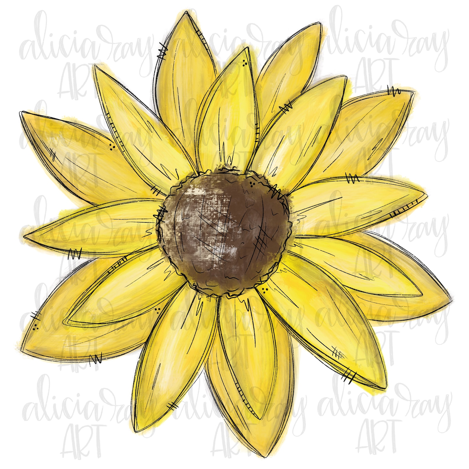 Sunflower Sublimation Design Hand Drawn Cute Fall PNG | Etsy