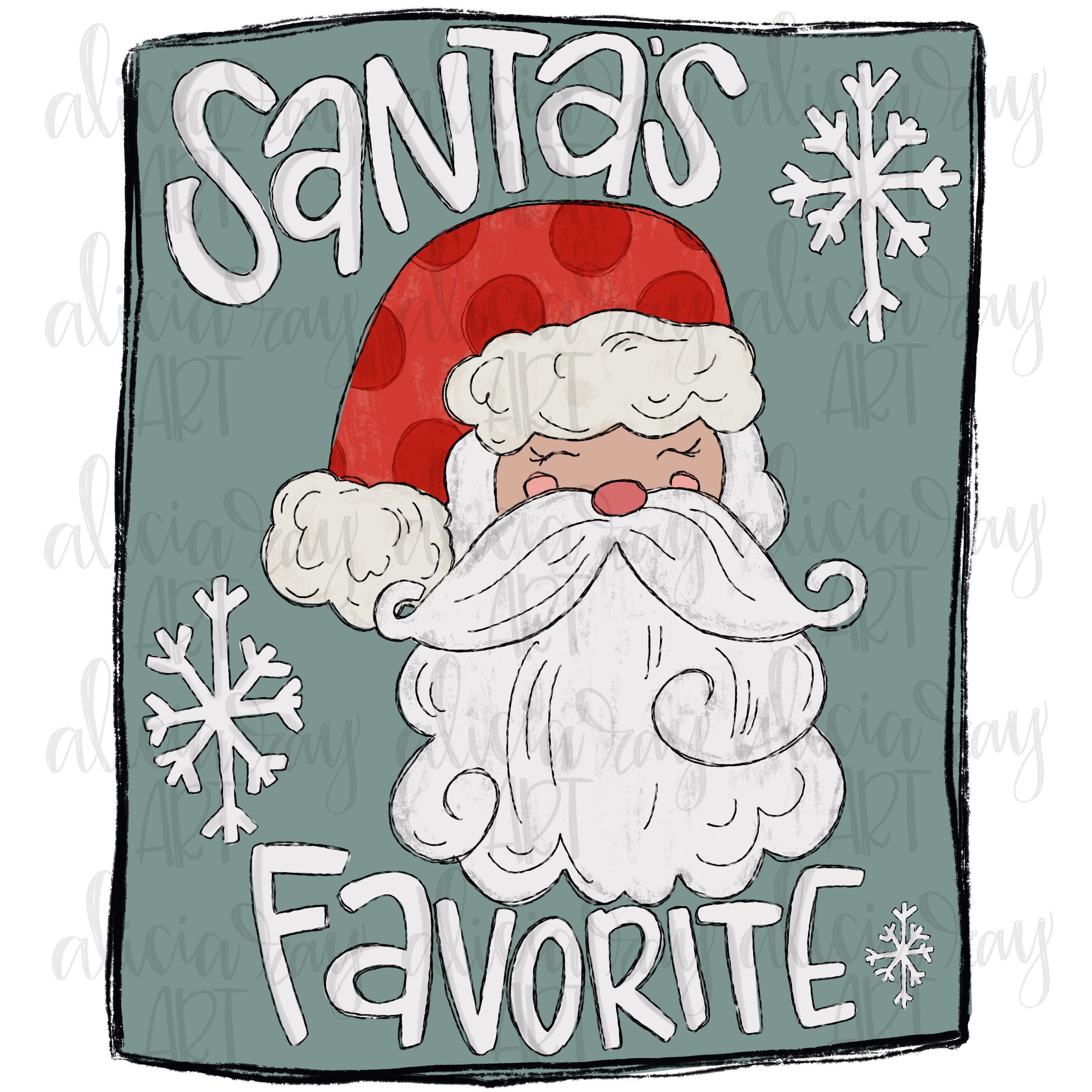 Santa Sublimation Design Hand Drawn Santa Sublimation PNG | Etsy