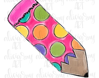 School Pencil Sublimation PNG Design | Teacher | Girl Pencil | Hand ...