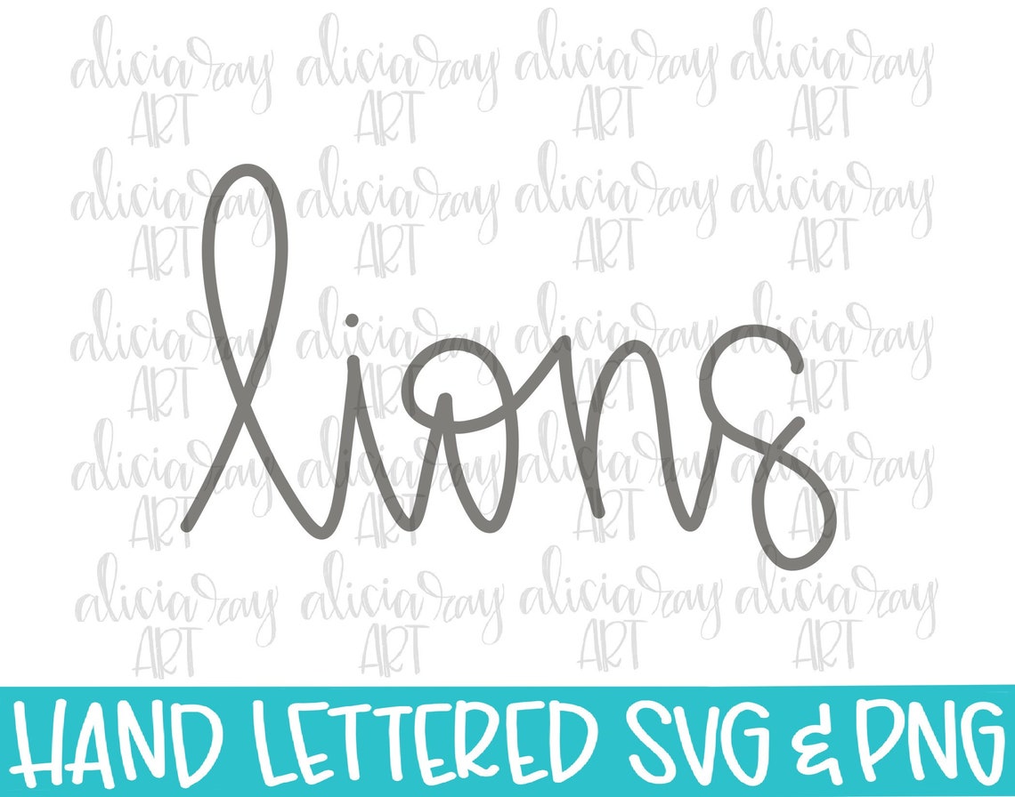 Lions Hand Lettered SVG PNG File Mascot School Spirit Hand - Etsy