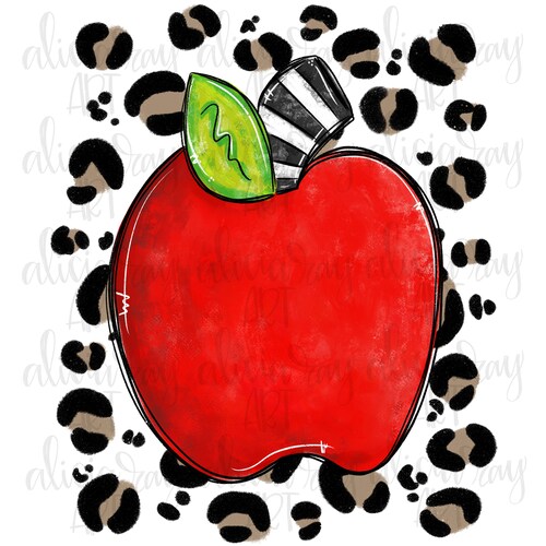Teacher Sublimation Design Apple Hand Drawn Sublimation - Etsy