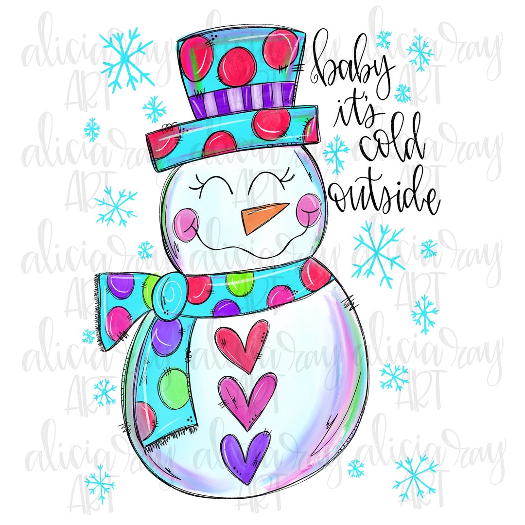 Snowman Sublimation PNG Design | Hand Drawn | Digital Download ...