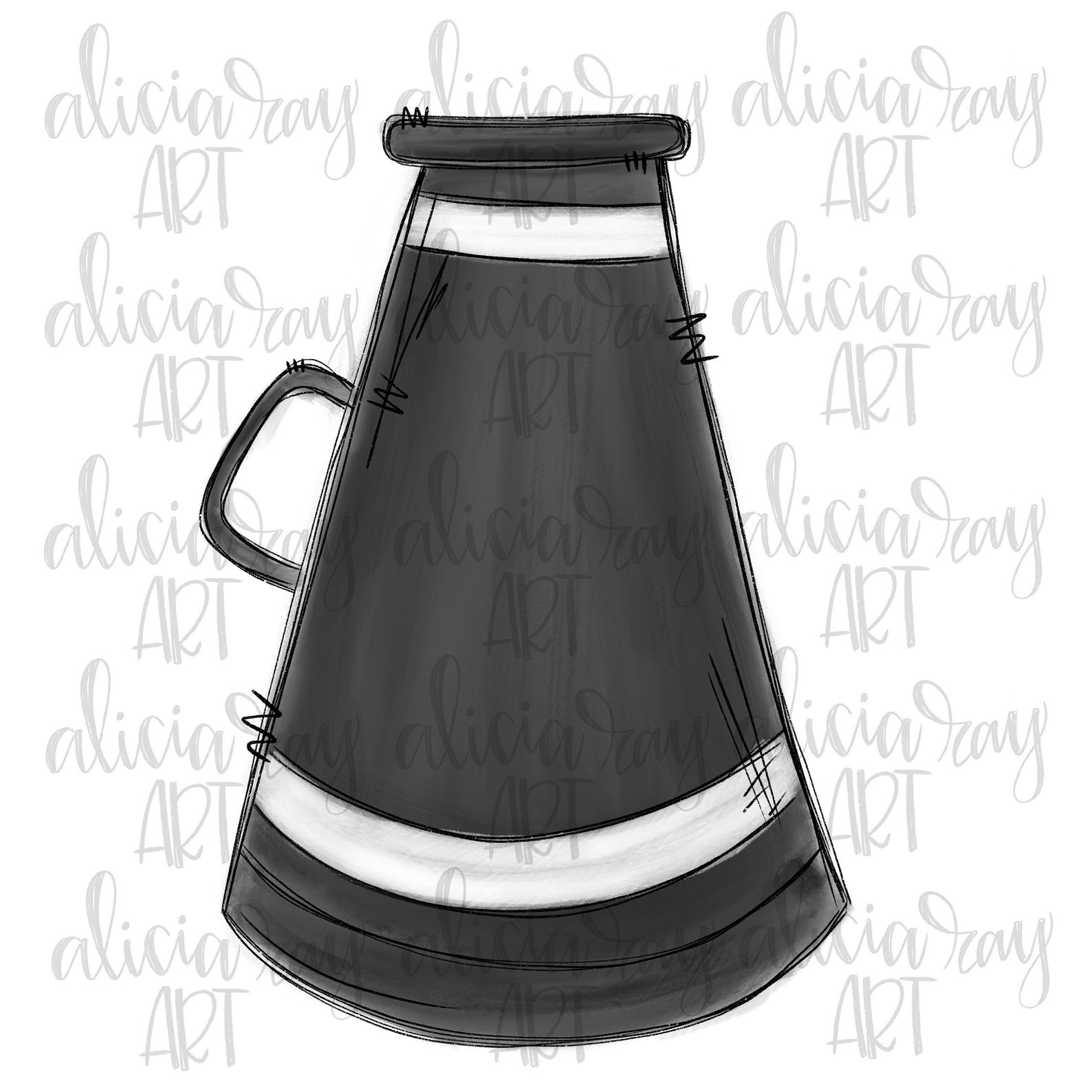 Cheer Megaphone Sublimation Design | Cheer Mom | Hand Drawn Sublimation ...