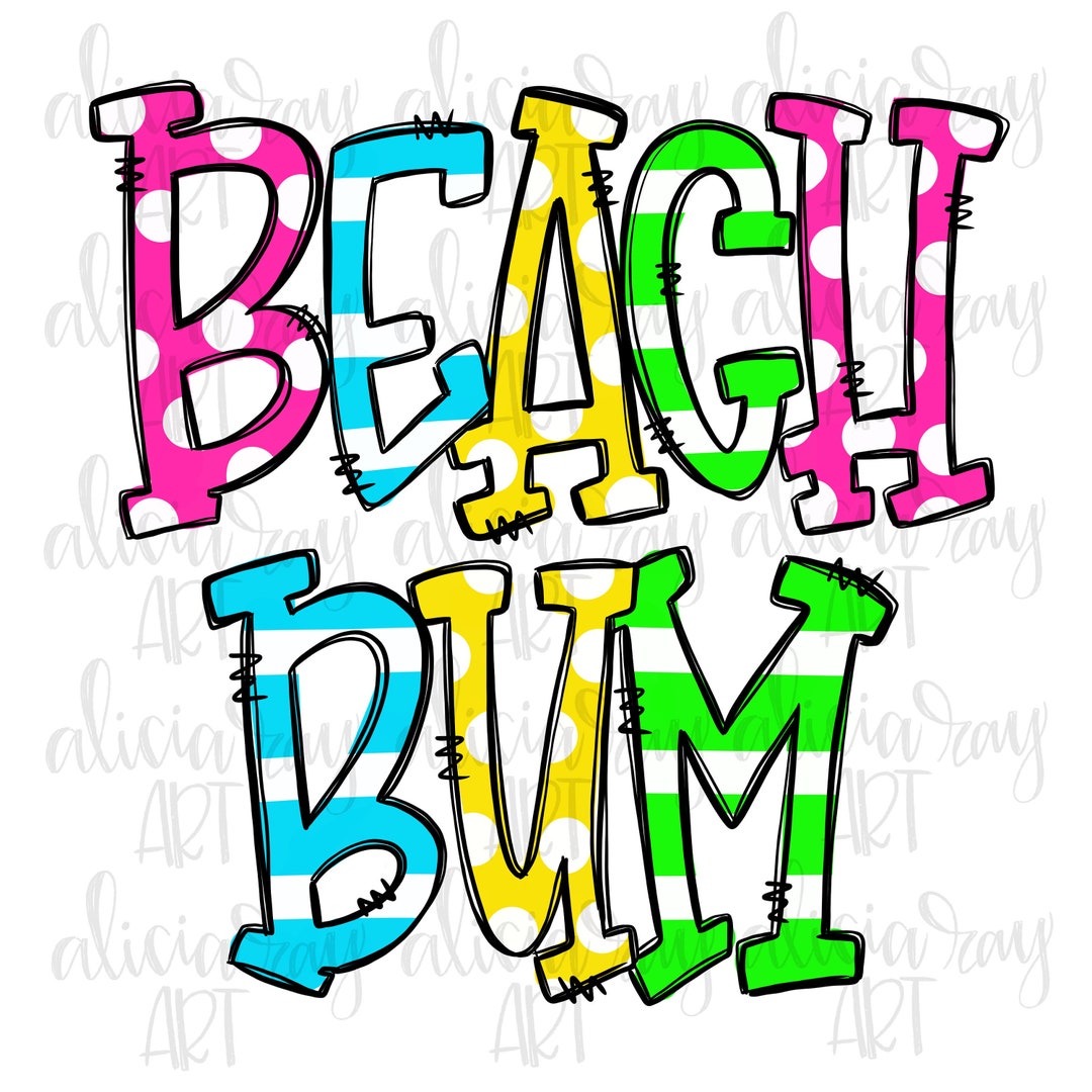 Beach Sublimation PNG Design | Beach Design | Beach Bum | Digital ...