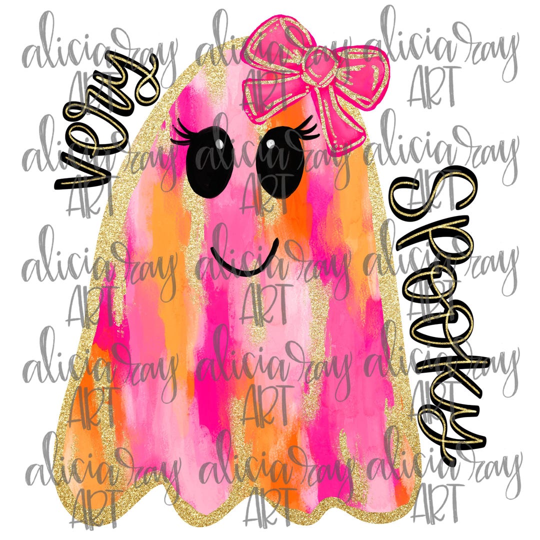 Preppy Ghost Sublimation DTF Design PNG Digital Download | Hand Drawn ...