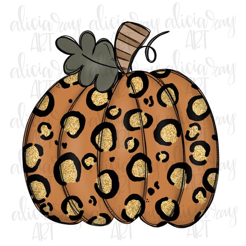 Pumpkin Sublimation Design Hand Drawn Leopard Pumpkin - Etsy