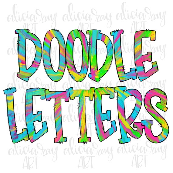 Tie Dye Colored Lettering