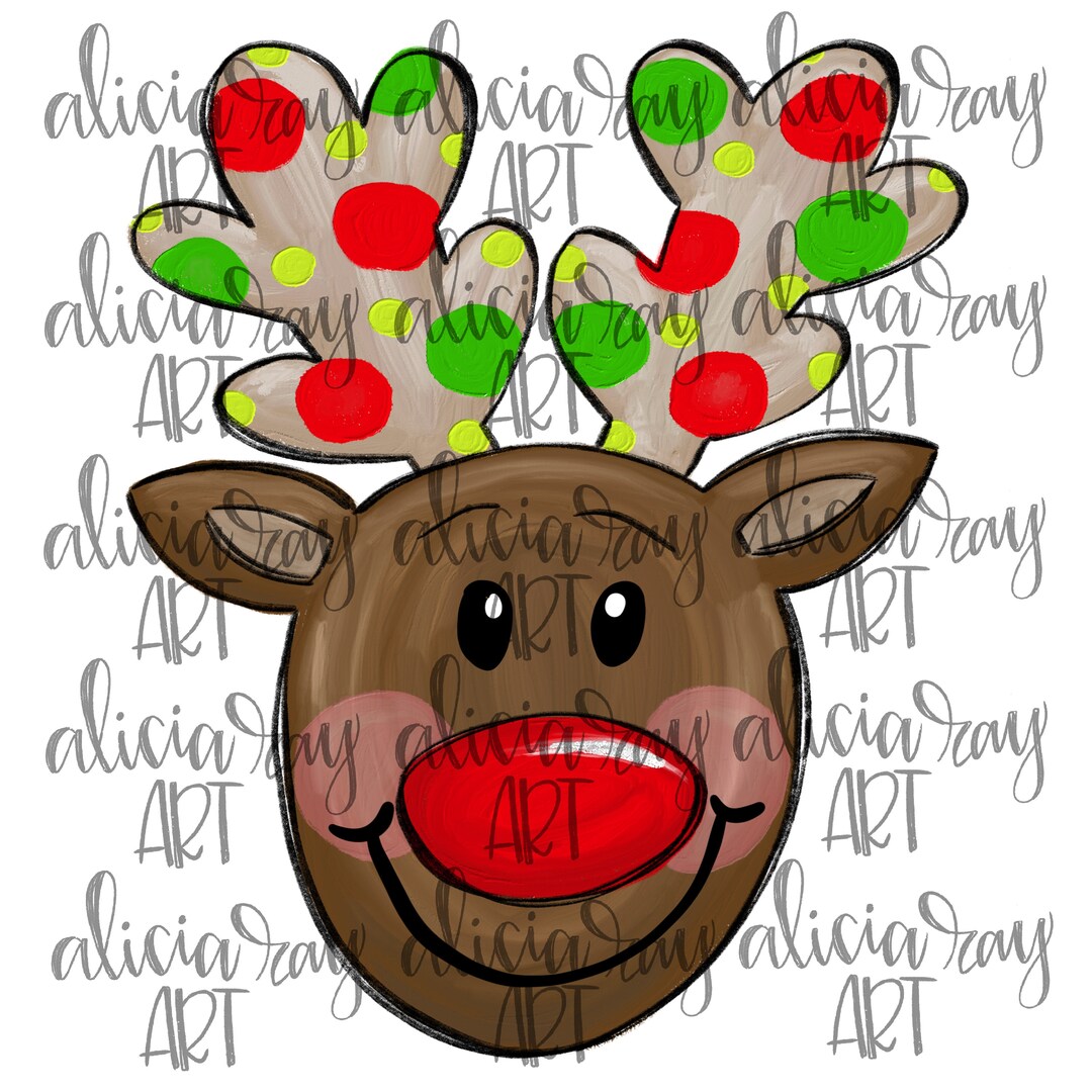 Reindeer Christmas Sublimation PNG Design | Hand Drawn | Digital ...