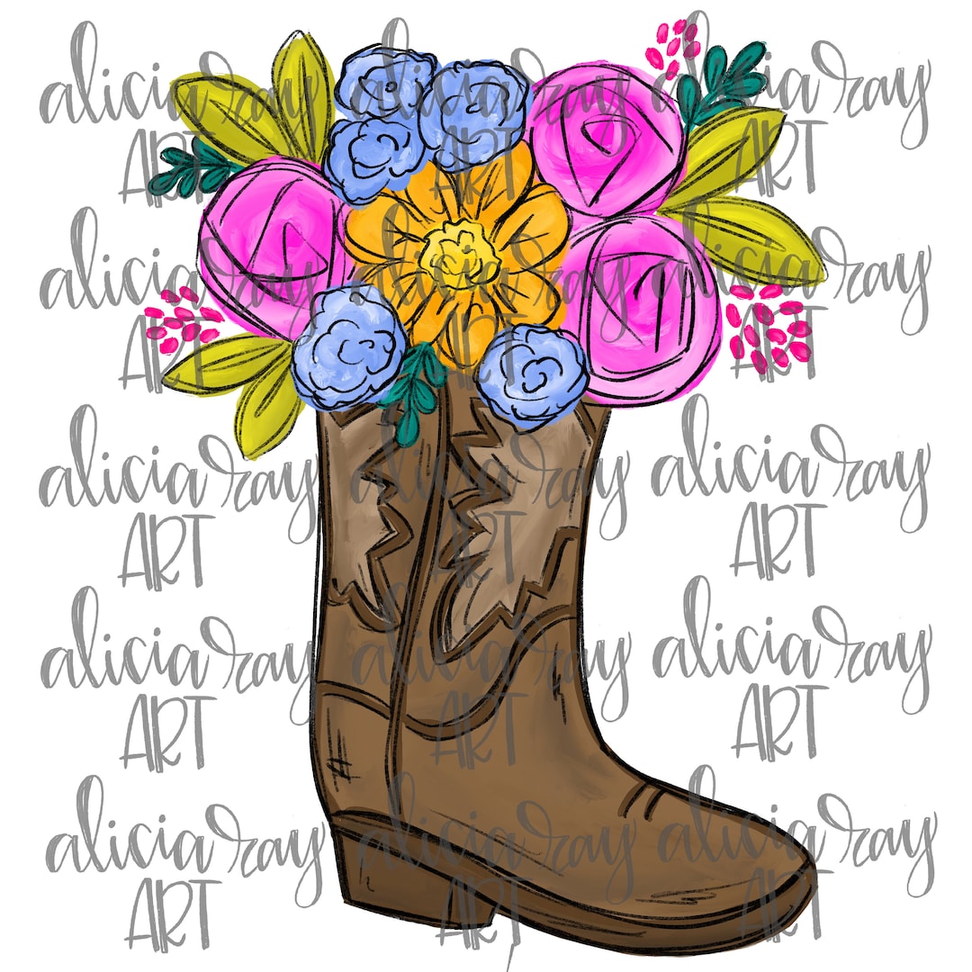 Floral Cowboy Boot PNG File | Sublimation Design | DTF Shirt Design ...