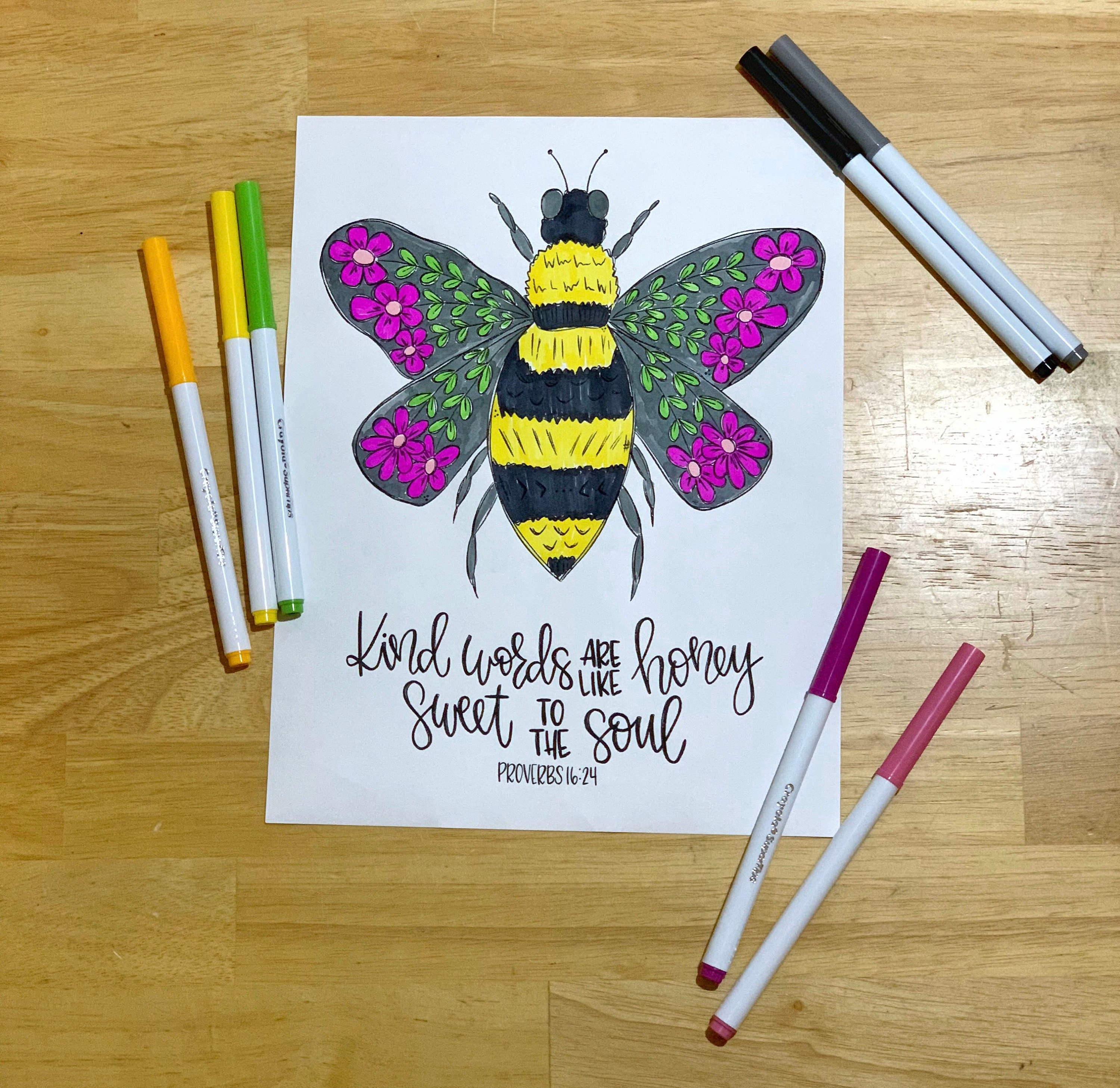 Christian Coloring Page Digital Download Hand Drawn | Etsy