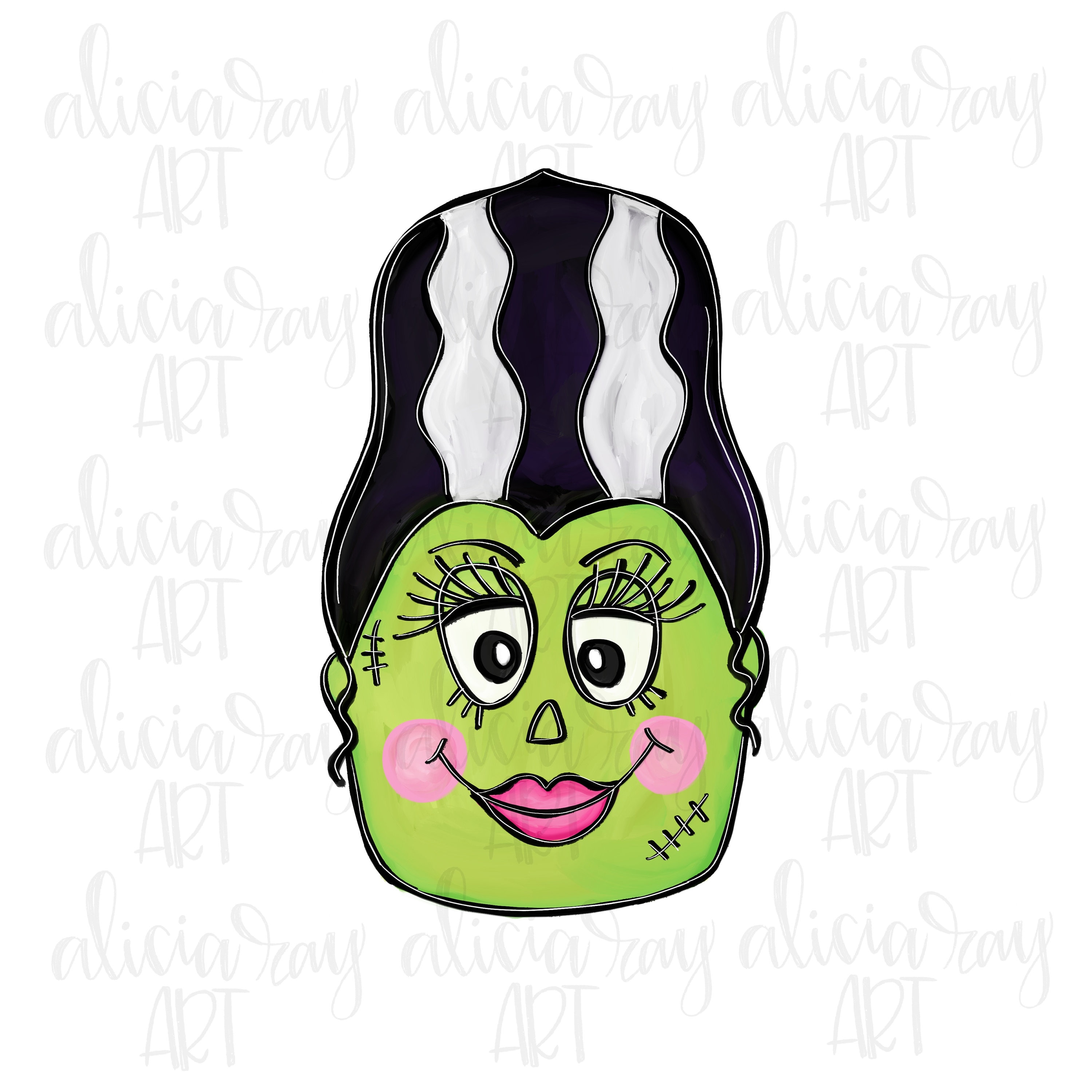 Bride Of Frankenstein Cartoon Face