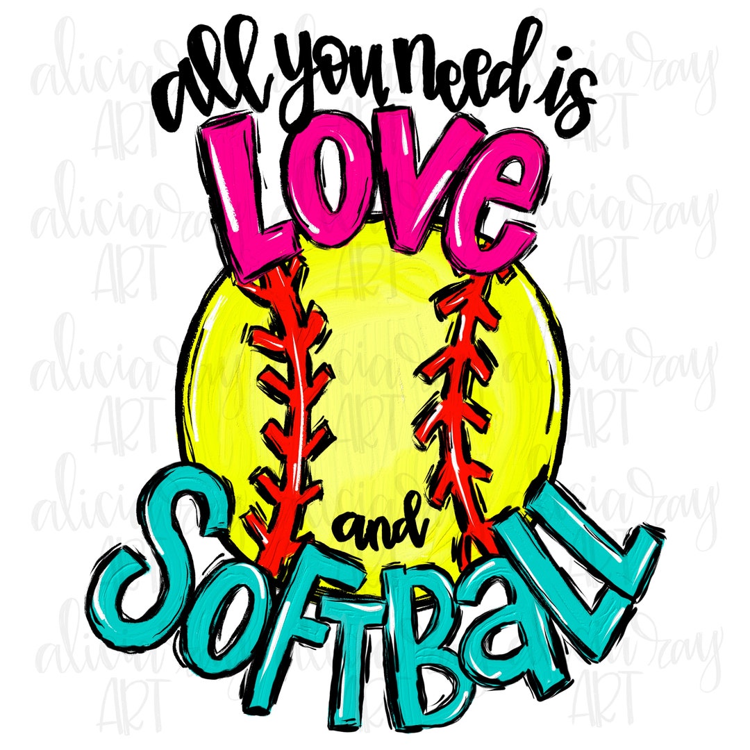 Softball Sublimation Design | Hand Drawn Baseball PNG Design | Digital ...