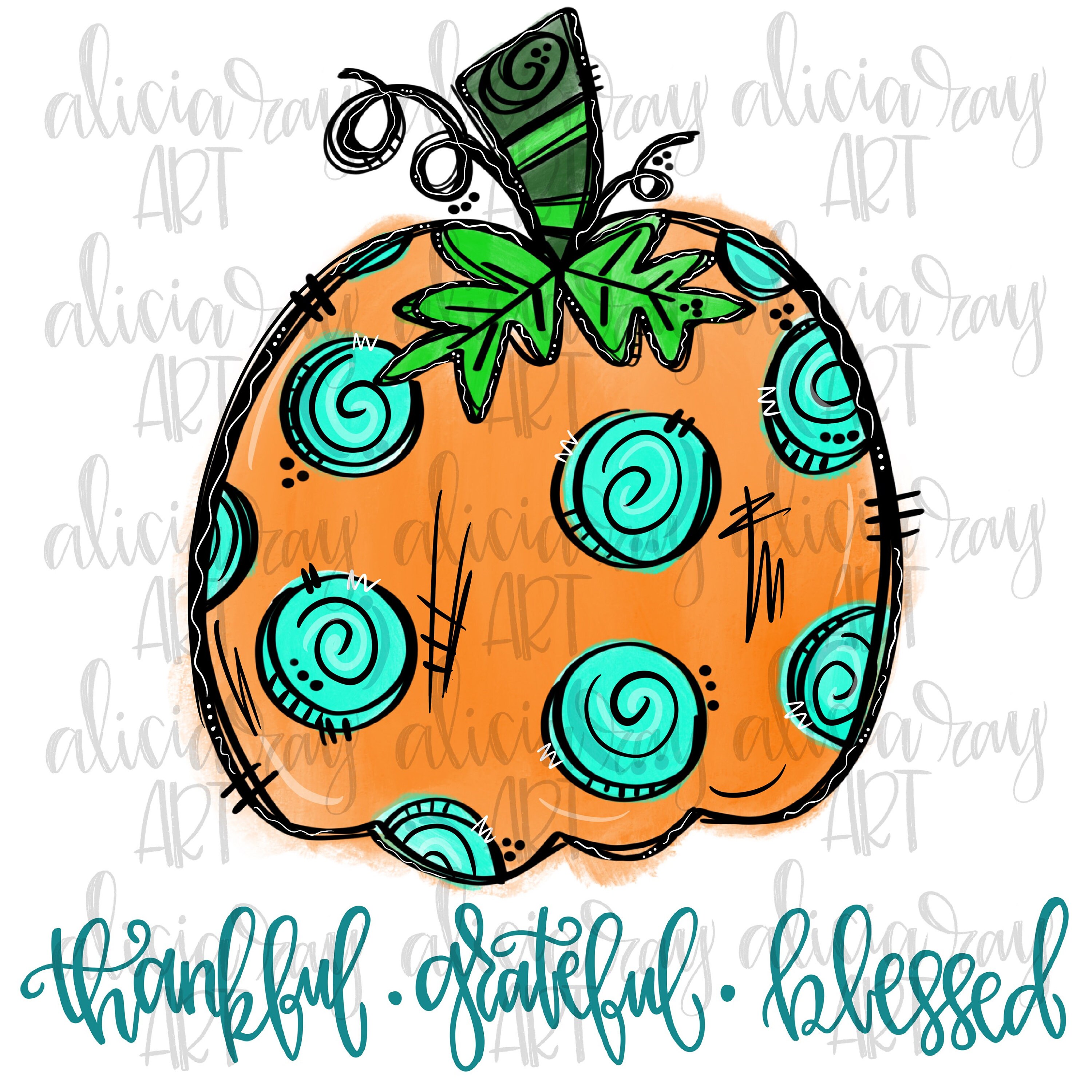 Fall Pumpkin Sublimation PNG Design Hand Drawn Polka Dot | Etsy