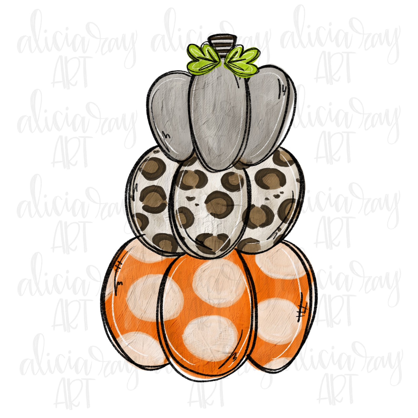 Fall Pumpkin Stack PNG Digital Download Hand Drawn - Etsy