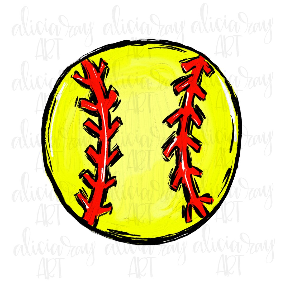 Softball Sublimation Design | Hand Drawn Baseball PNG Design | Digital ...