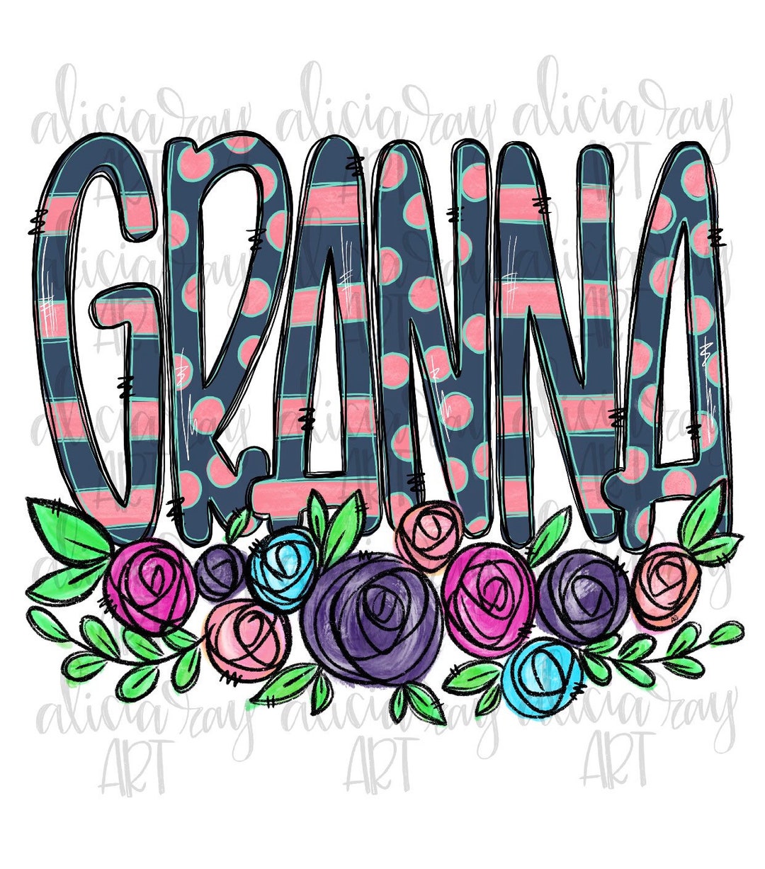 Granna Sublimation Design | Mother's Day | Hand Drawn | Grandmother ...