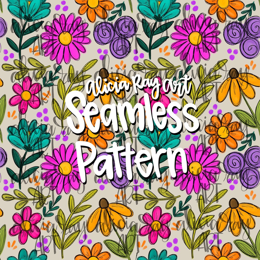 Floral Seamless Pattern Sublimation Design Digital Download | Hand ...