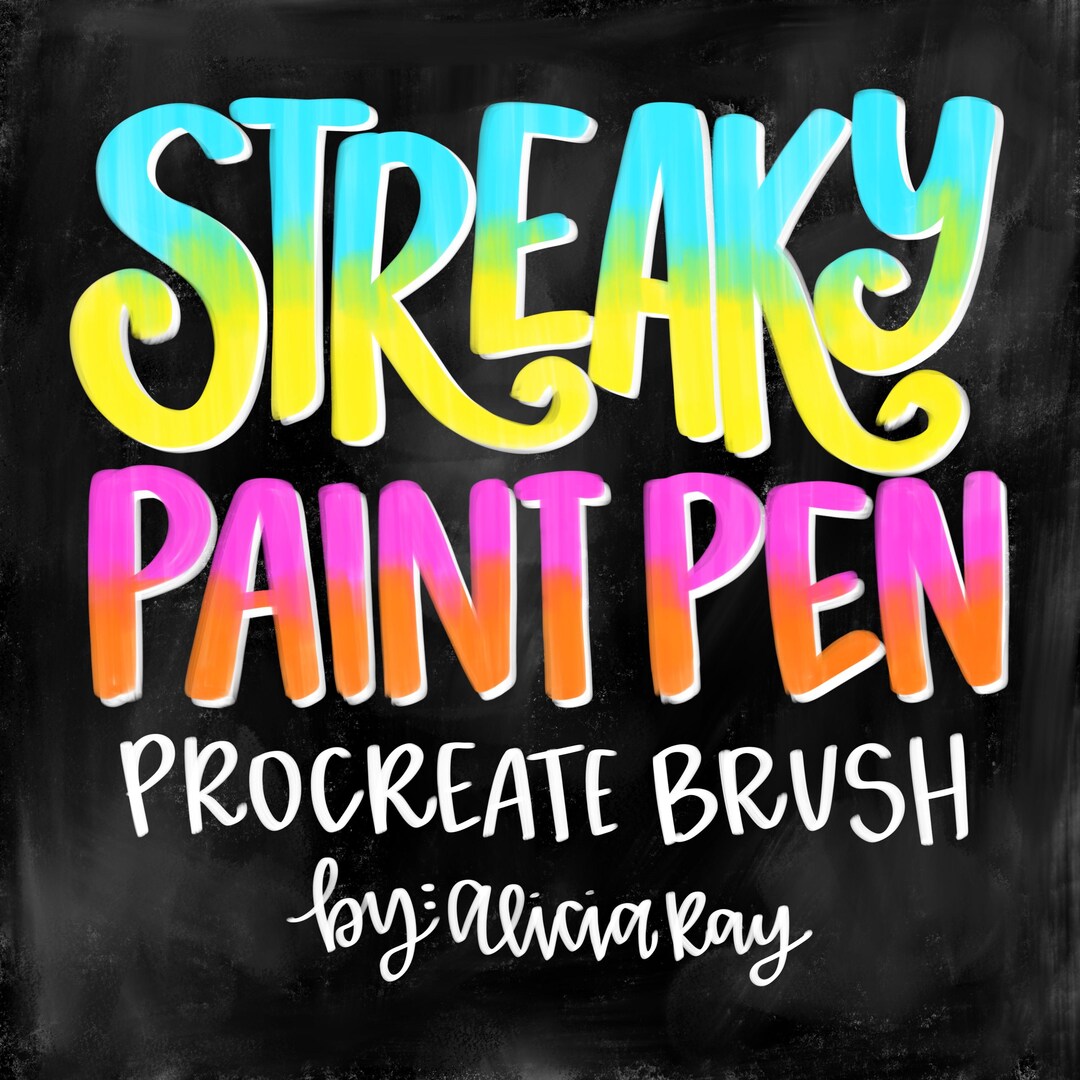 Streaky Paint Pen Procreate Lettering Brush | Painting Brush for ...