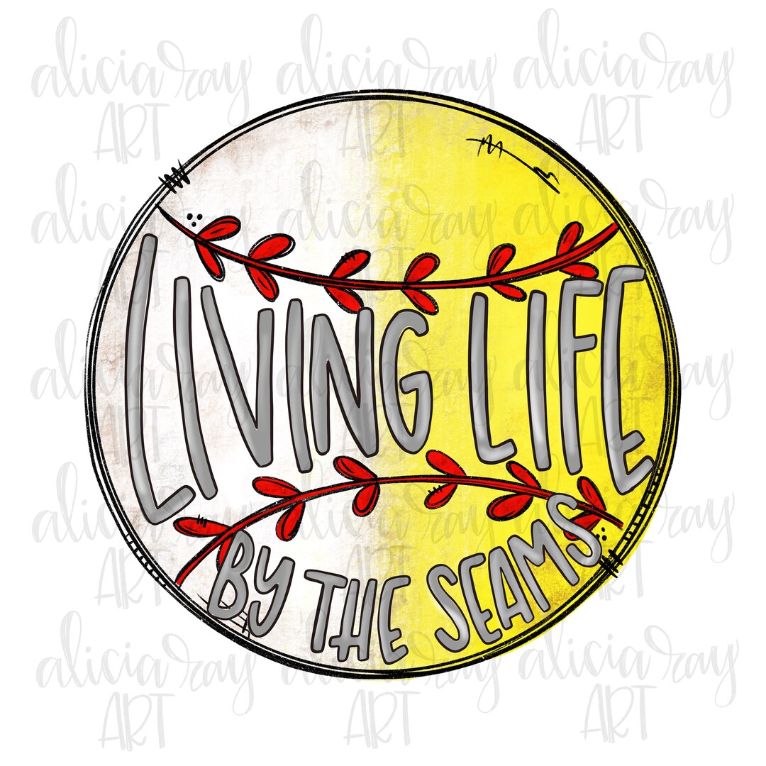 Half Baseball Half Softball Sublimation Design | Hand Drawn PNG Digital ...