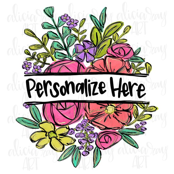 Mother's Day Floral Name Plate Sublimation Design Hand - Etsy