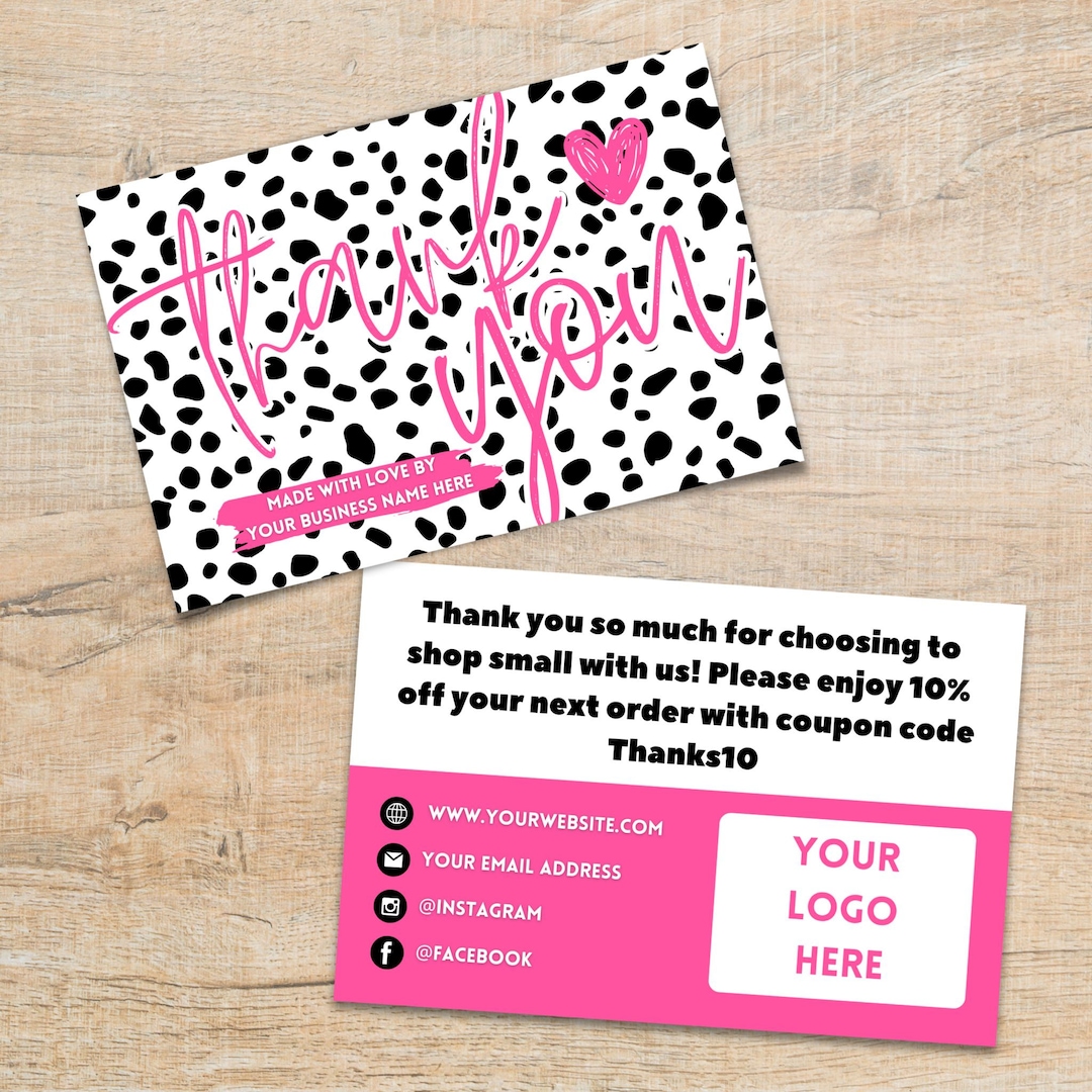 Small Business Thank You Card | DIY Marketing Cards Template Design ...