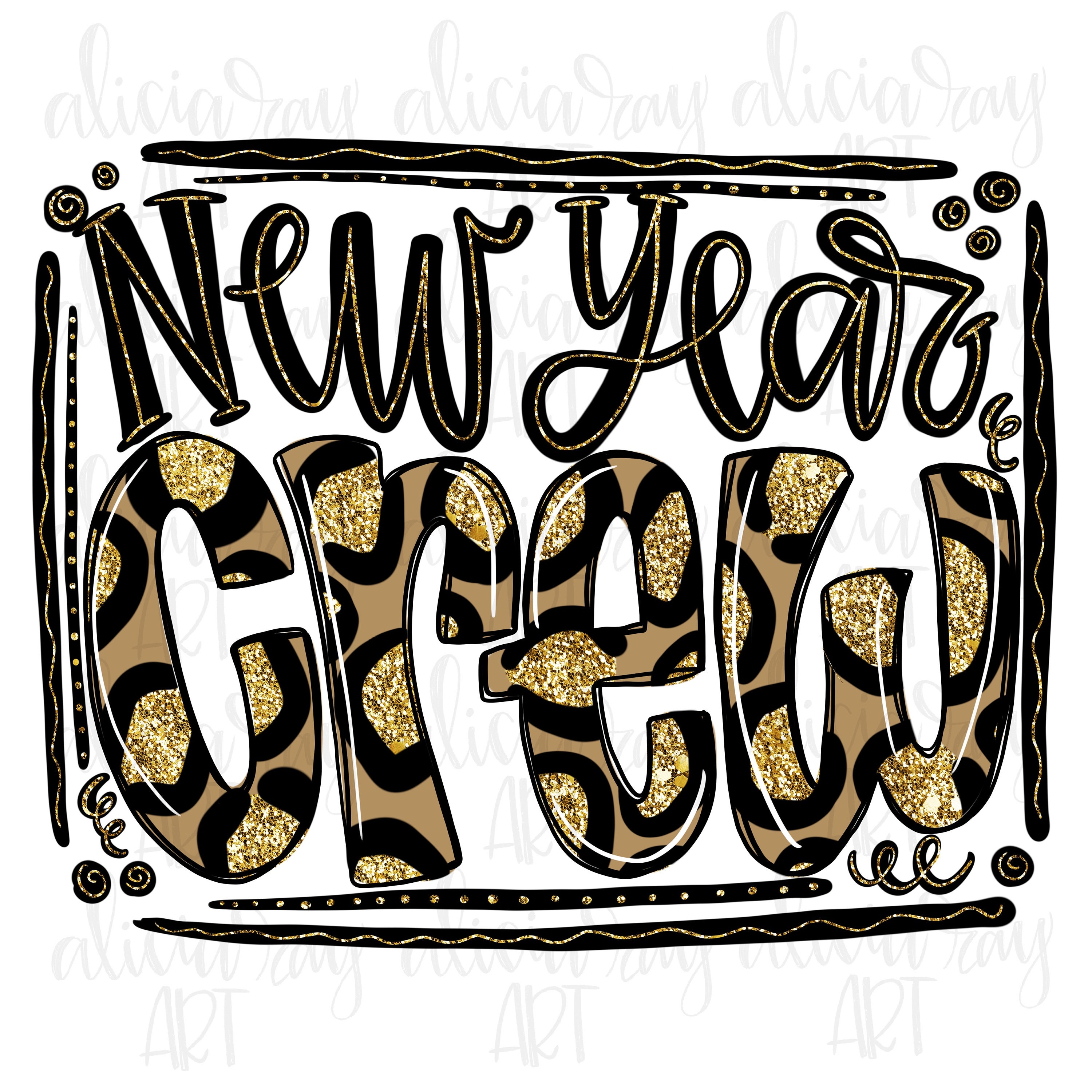 New Years Sublimation Design Hand Drawn PNG Digital | Etsy