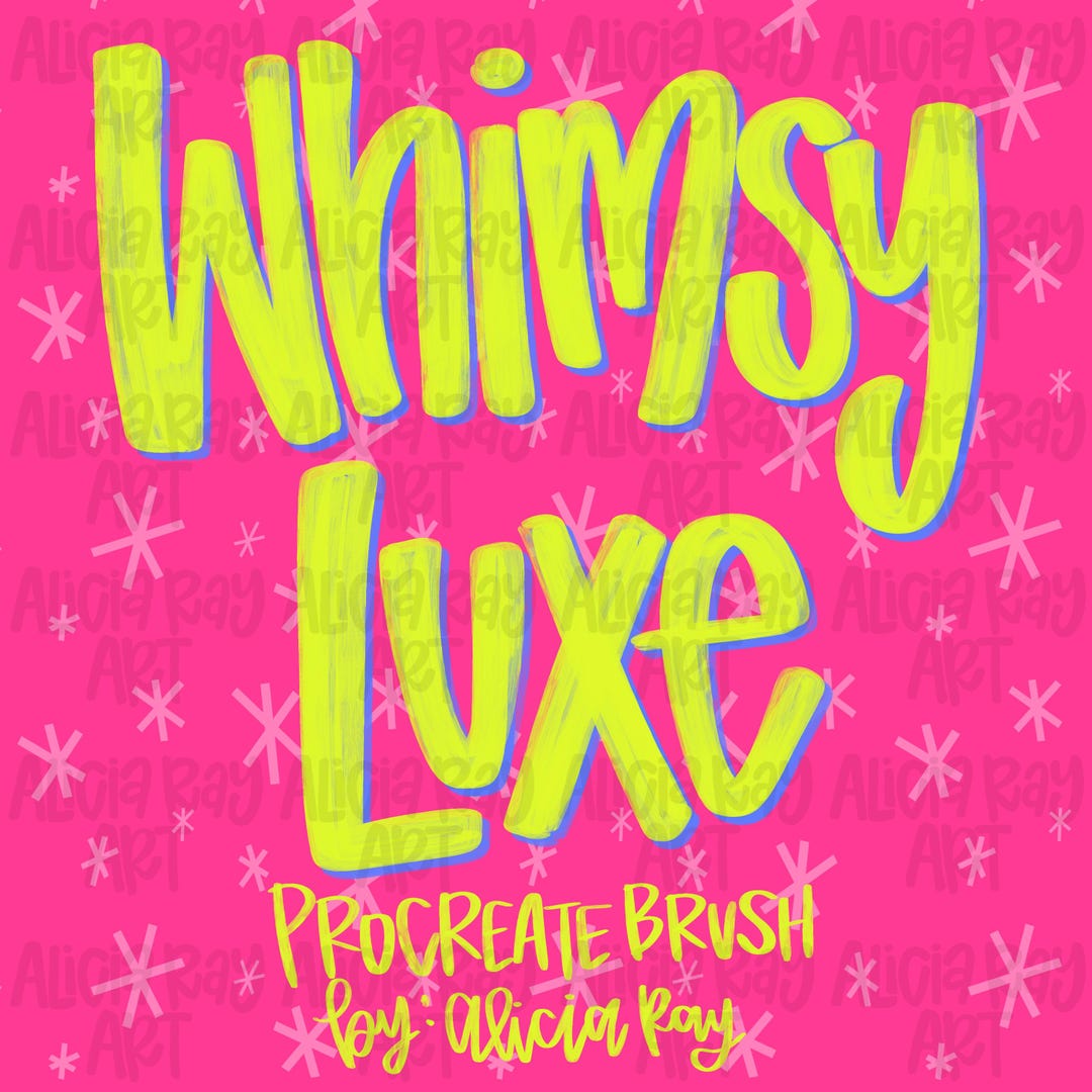 Whimsy Luxe Streaky Painty Lettering Procreate Brush | Thick Hand ...