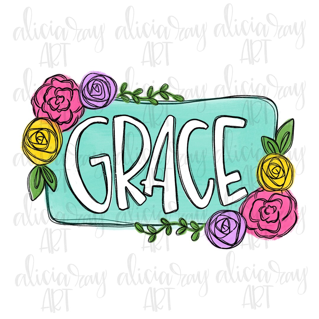 Grace PNG Design | Hand Drawn | Sublimation Design | Digital Art ...