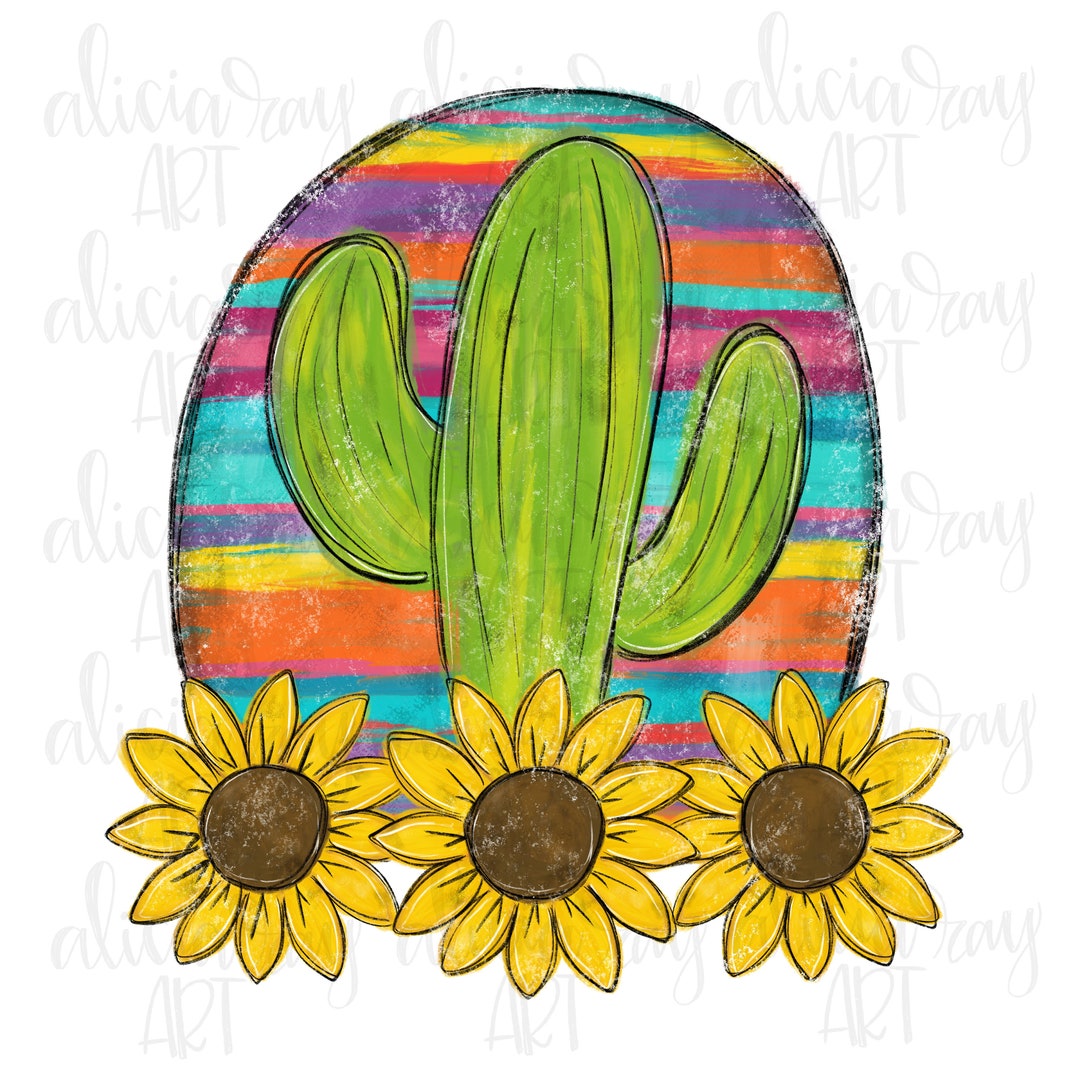 Cactus Serape PNG | Hand Drawn | Cute Fall Design | Digital Art ...