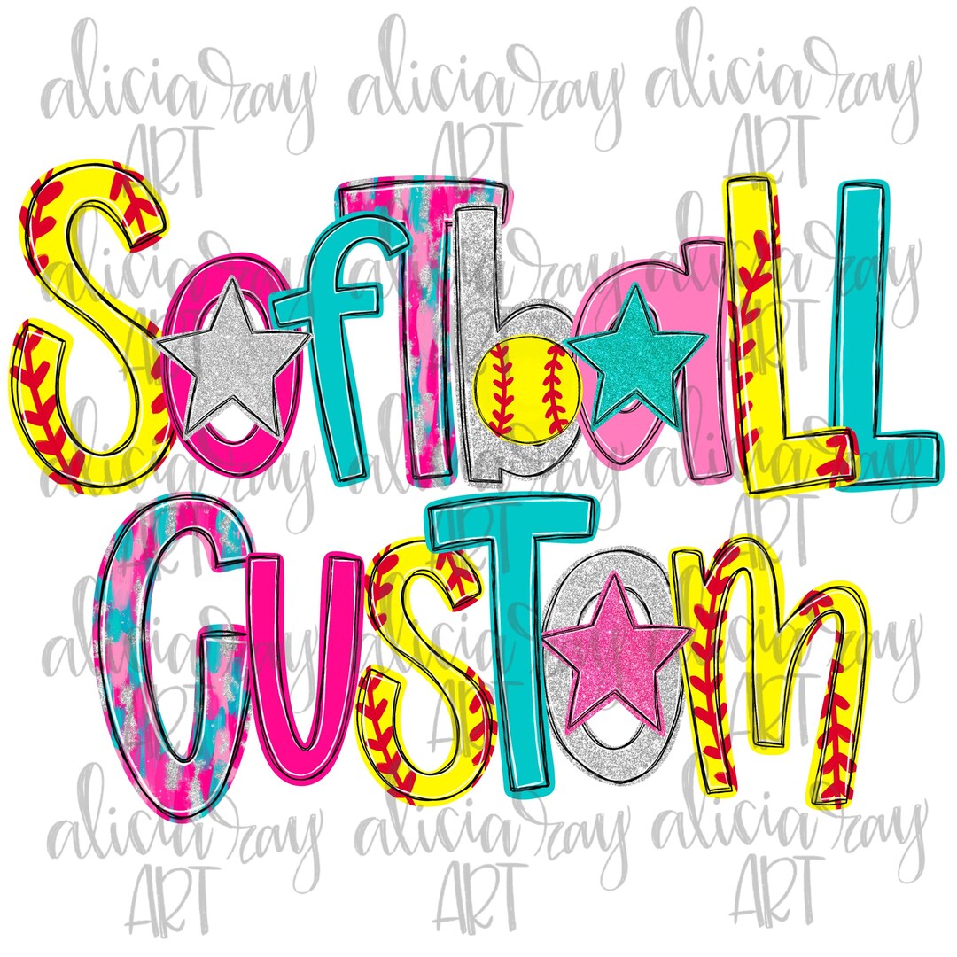 Custom Softball Team Name PNG Design | Custom Word Digital Download ...