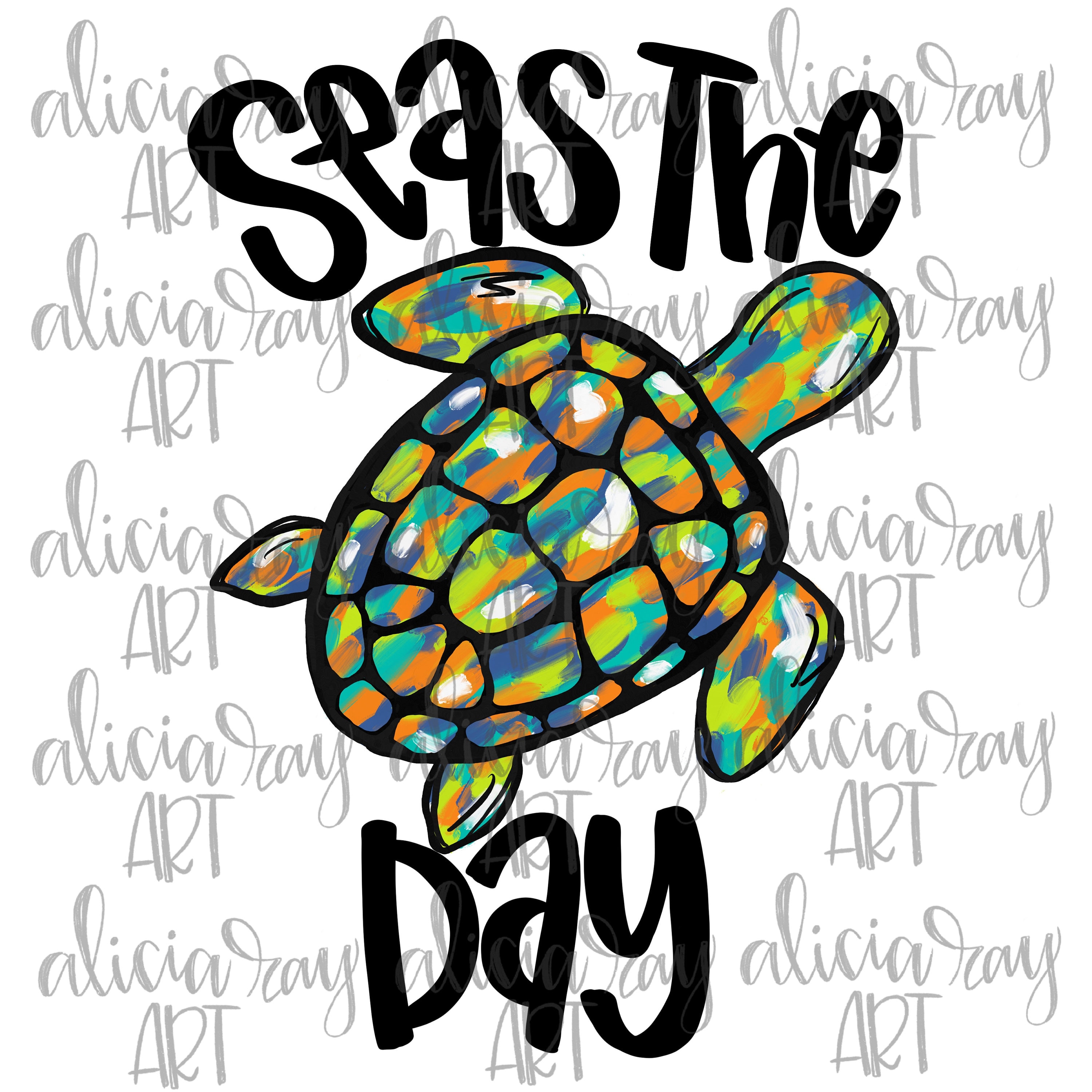 Cute Turtle PNG Sublimation Design | Summer Design | Hand Drawn ...