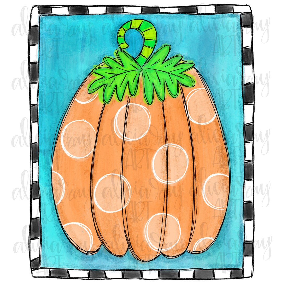 Pumpkin Sublimation Design | Hand Drawn | Whimsical Pumpkin Sublimation ...