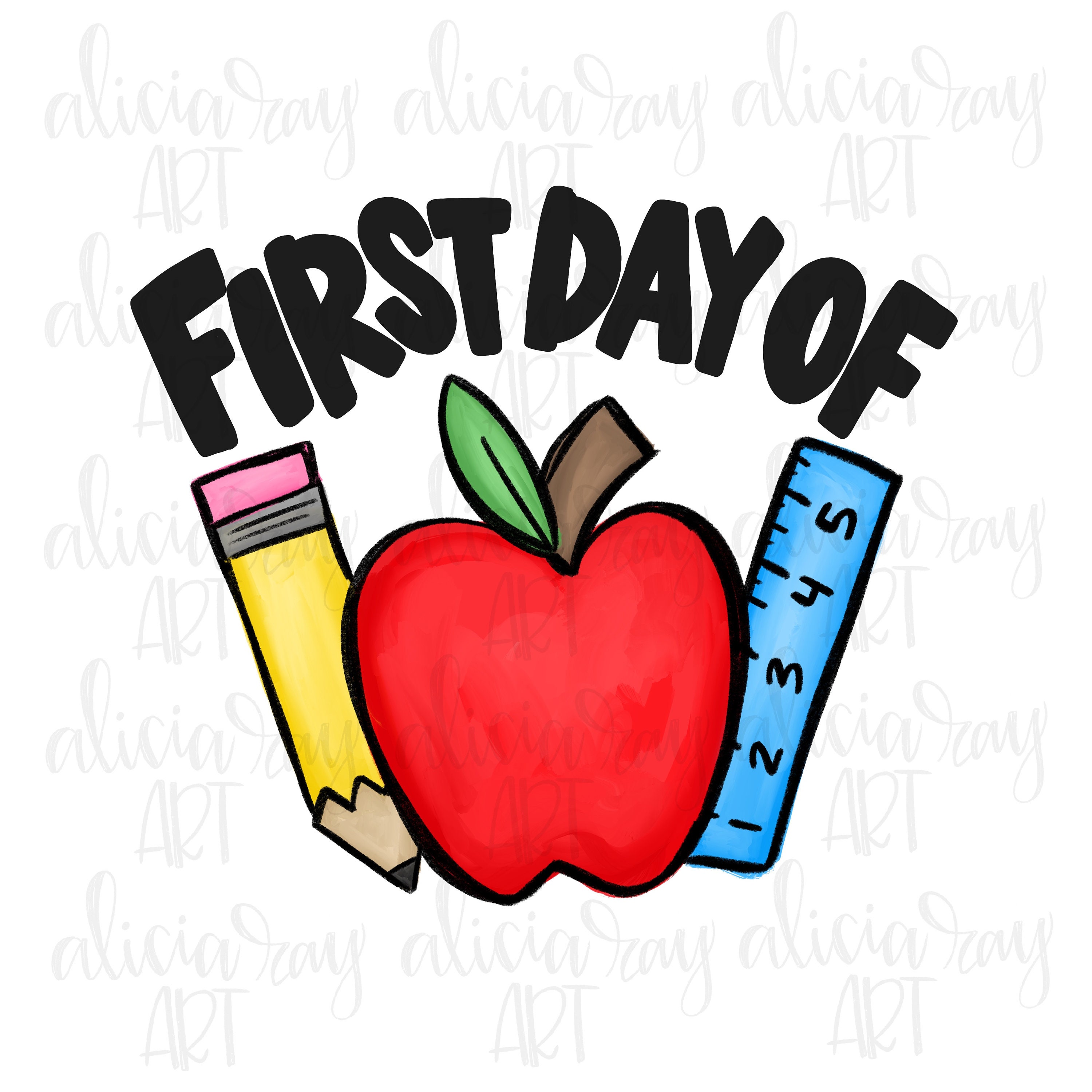 School Pencil Sublimation PNG | Teacher | Pencil | Hand Drawn Digital ...