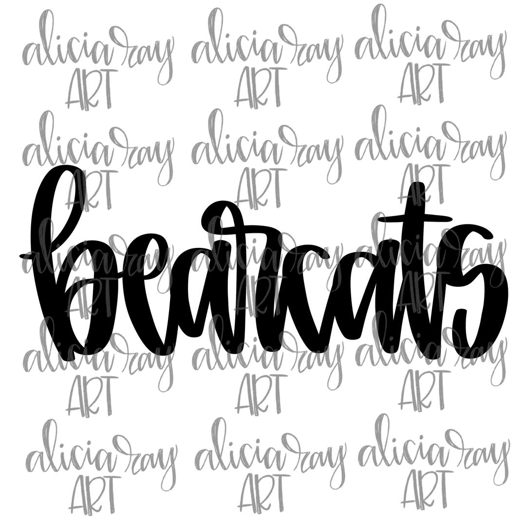 Bearcats Hand Lettered PNG File | Mascot School Spirit | Hand Drawn ...