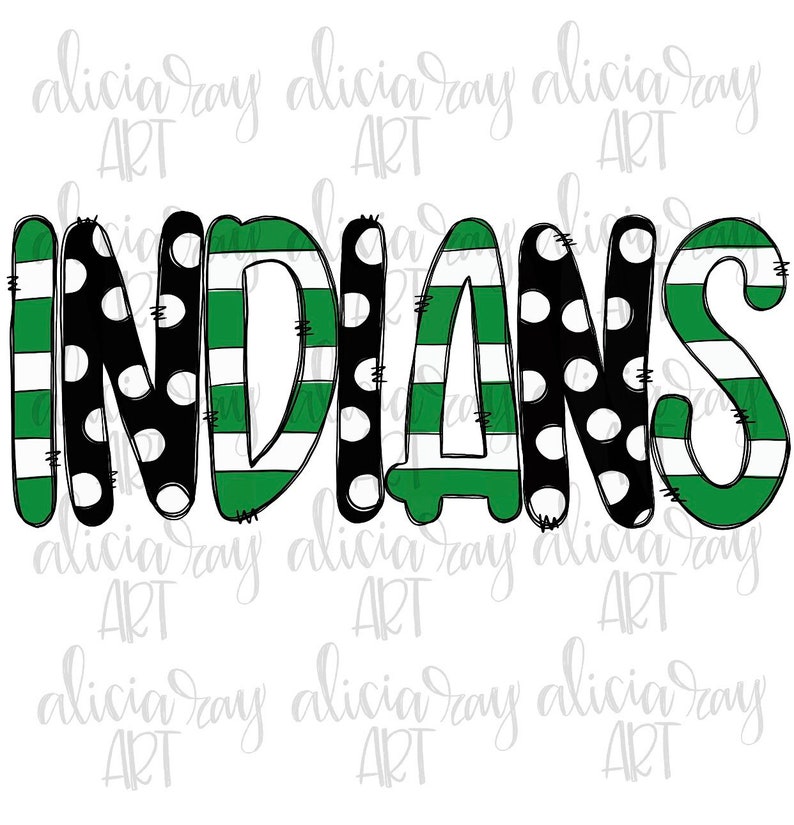 Indians PNG Sublimation Design | Green and Black School Spirit Design ...