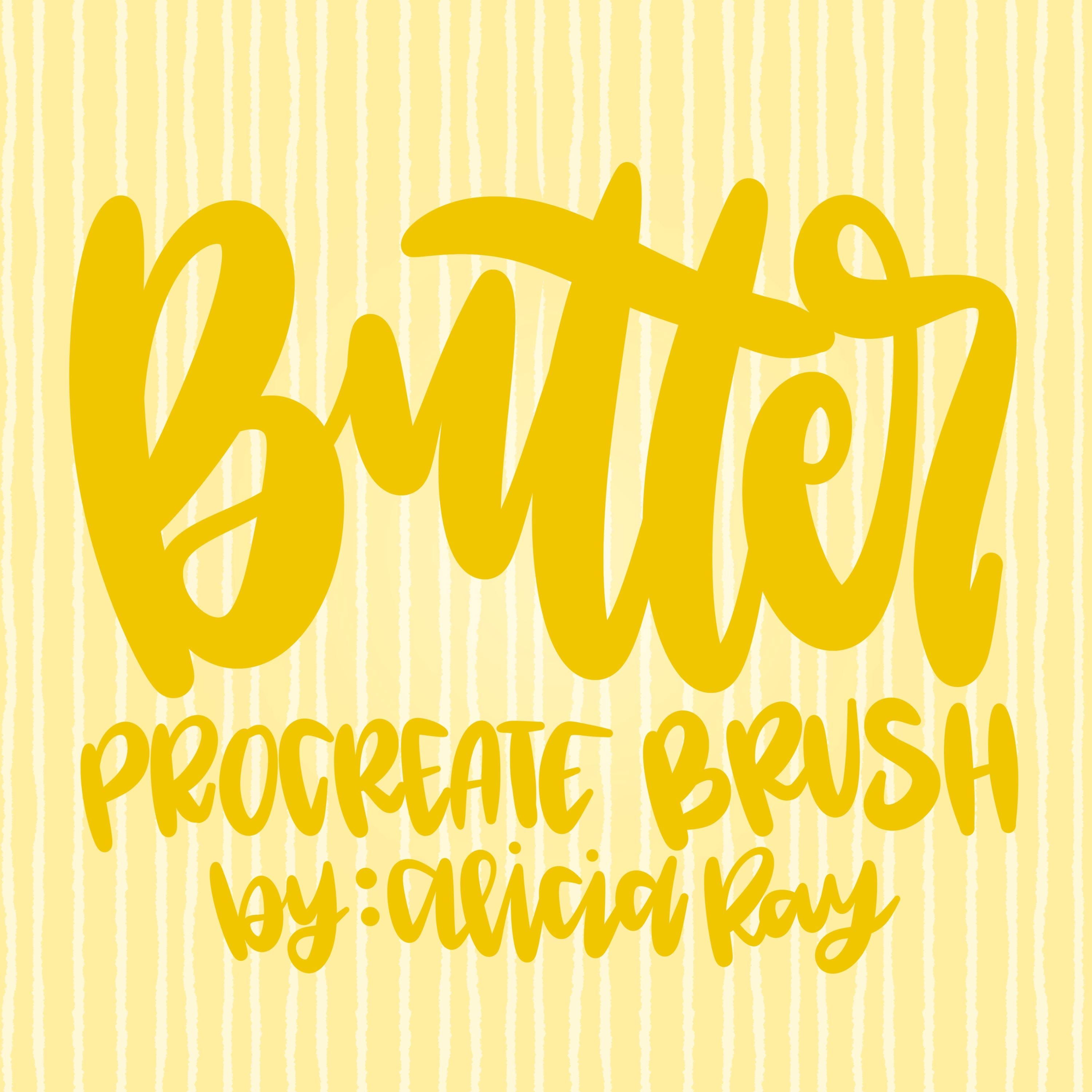 Butter Pressure Sensitive Lettering Procreate Brush | Lettering Brush ...