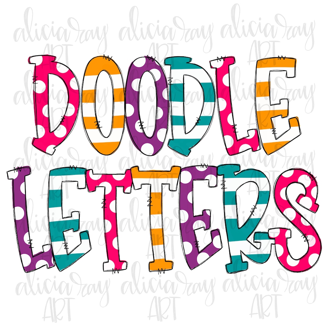 Doodle Letters Alphabet | Hand Drawn Alphabet | Alpha Pack Digital ...