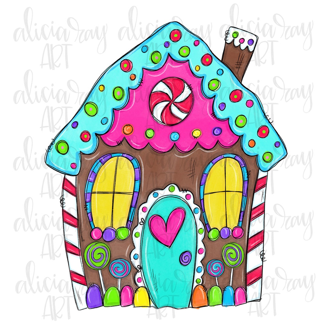 Gingerbread House Sublimation PNG Design | Hand Drawn | Christmas ...