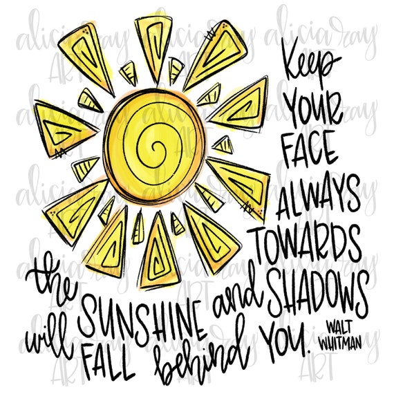 Sunshine Quote Print Hand Lettered Sunshine Quote Typography Art ...