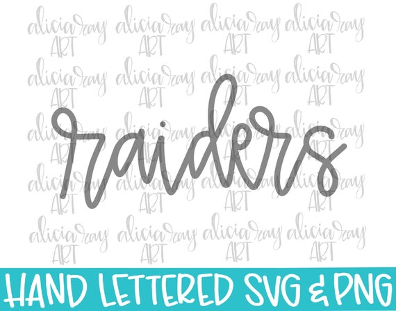 Raiders Hand Lettered SVG PNG File Mascot Cut File Hand | Etsy