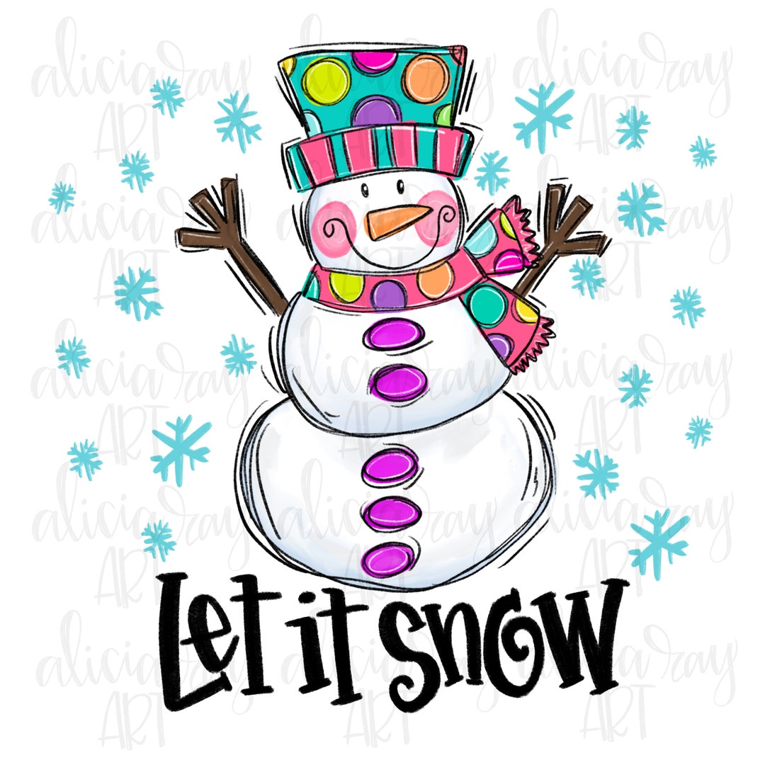 Winter Snowman Sublimation Design Digital Download | Hand Drawn ...