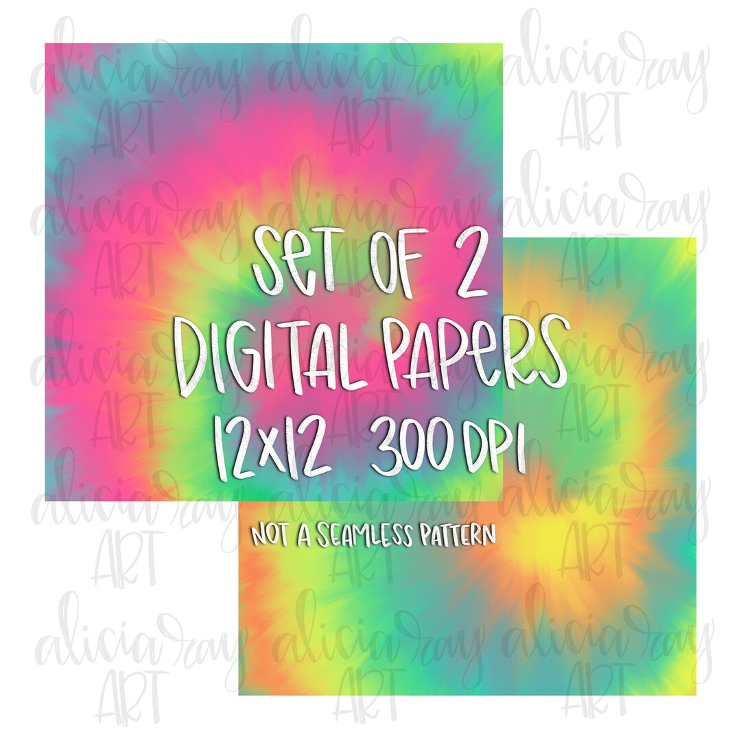 Tie Dye Digital Paper PNG Design | Hand Painted | Scrapbook Paper ...