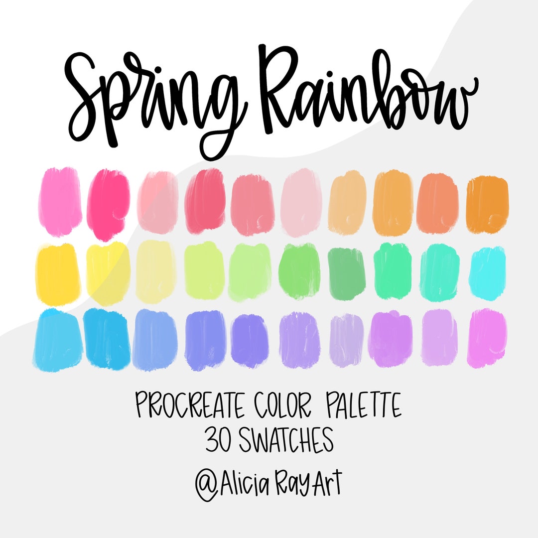Spring Rainbow Procreate Color Palette | Procreate Swatches | iPad ...